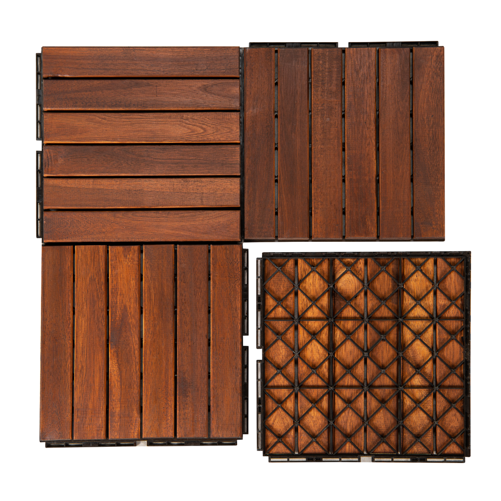 BTMWAY 12''x12'' Wood Interlocking Flooring Tiles Indoor & Outdoor for ...